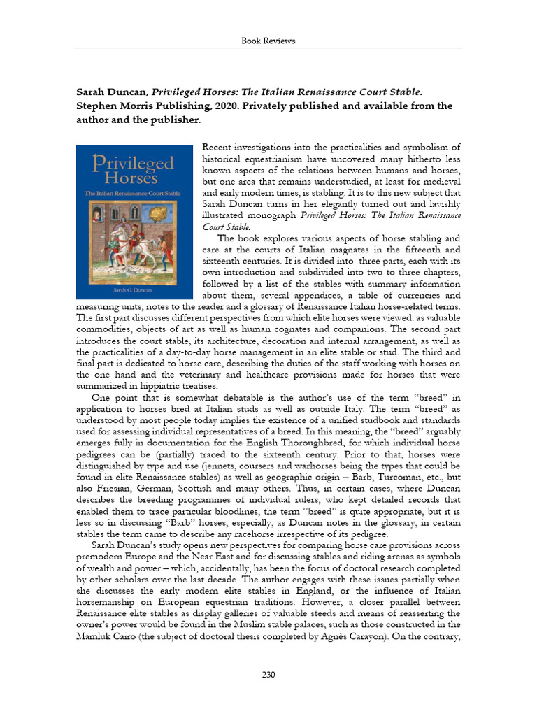 Italian Renaissance Horse Stables | PDF | Horses | Equus (Genus)