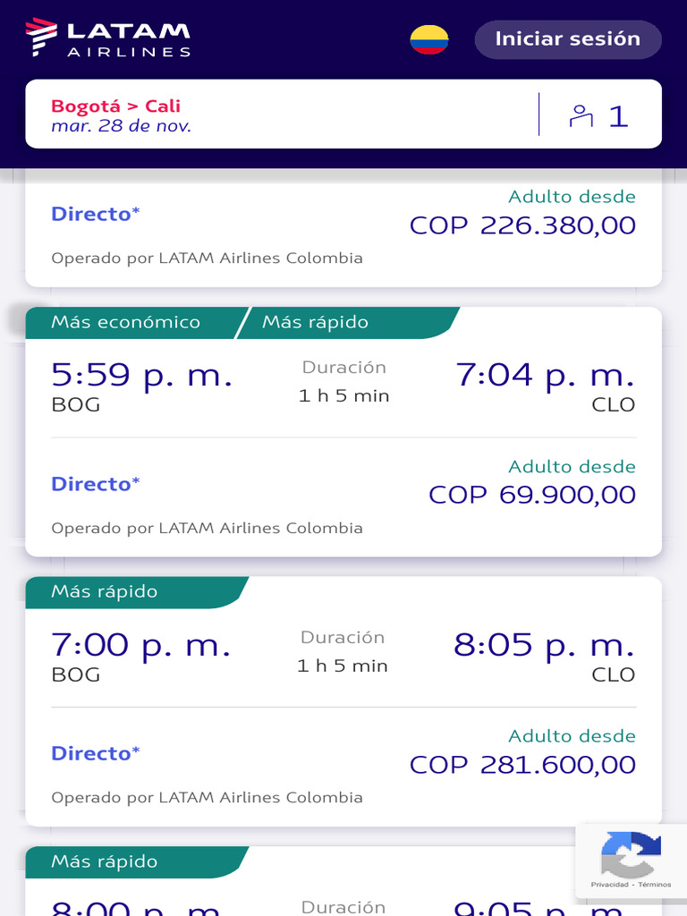 Tipos de vuelos en latam | PDF