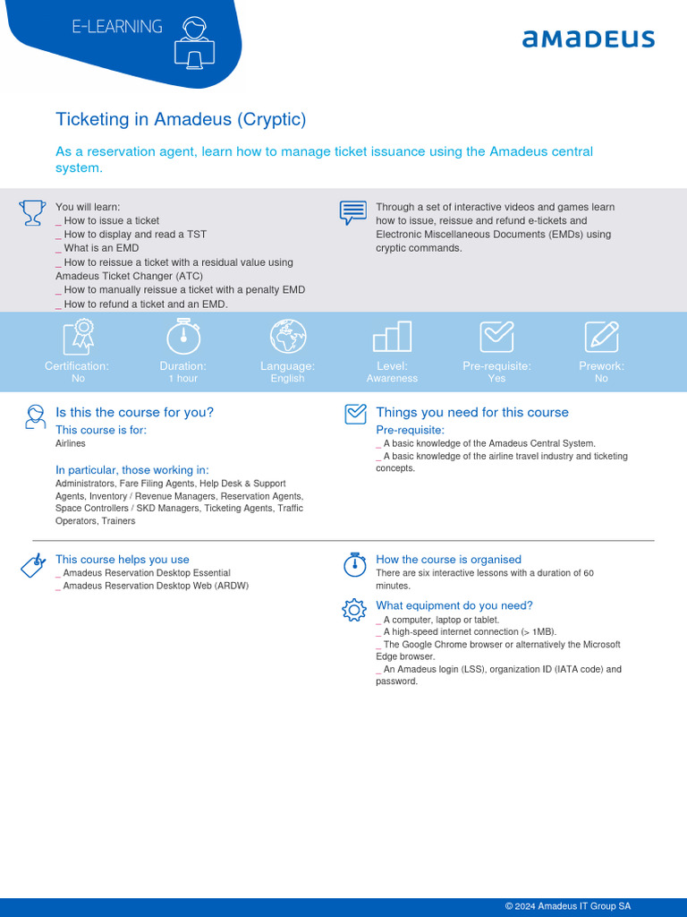 Amadeus Training Course | PDF | Software | Computing