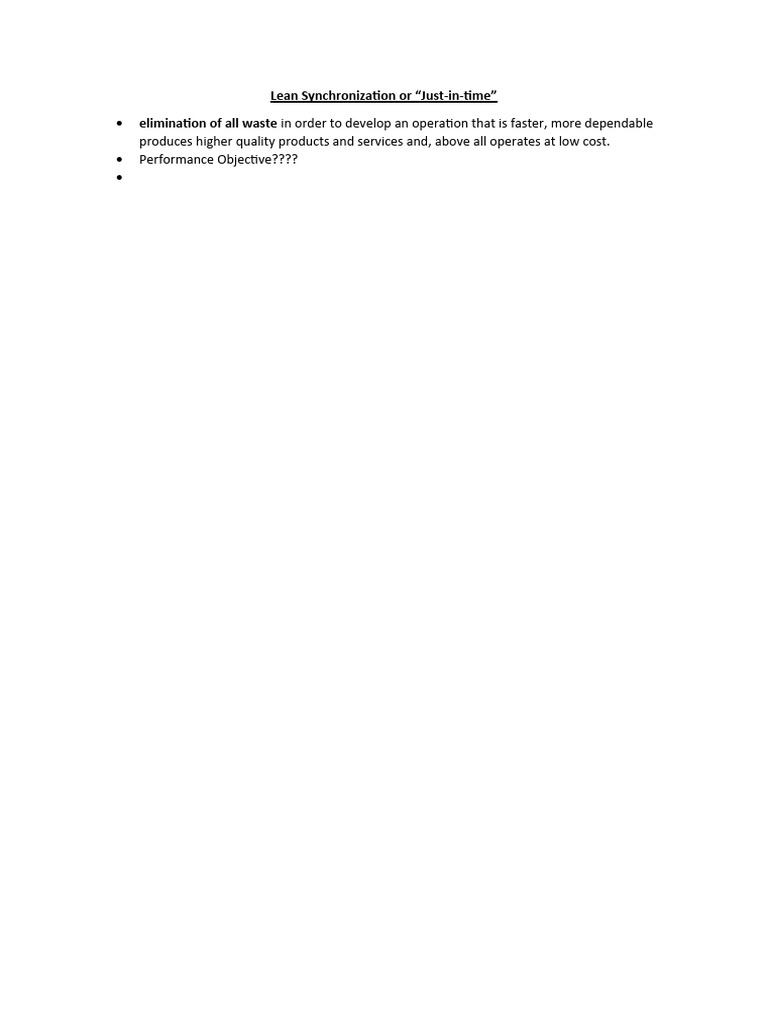 Lean Synchronization Notes Pdf
