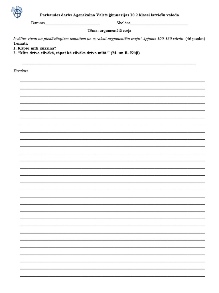 Argumentētā Eseja | PDF