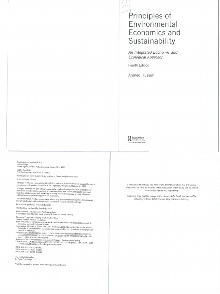 Principles of Environmental Economics and Sustainability An Integrated ...