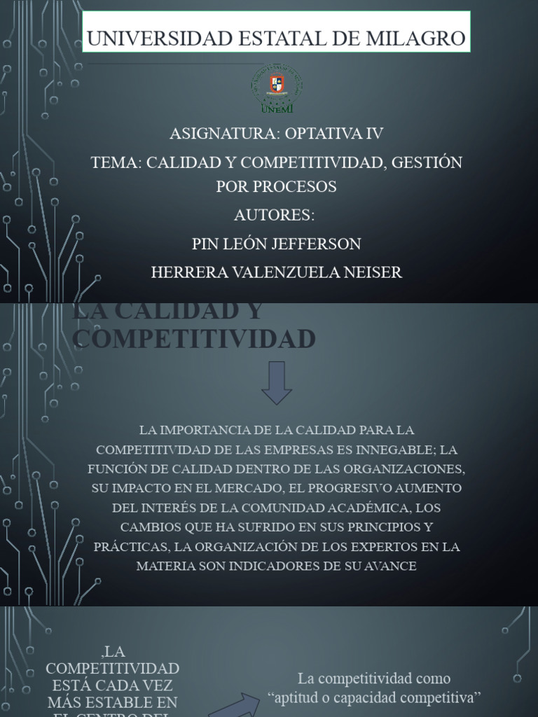 La Calidad y Competitividad | PDF | Calidad (comercial) | Business