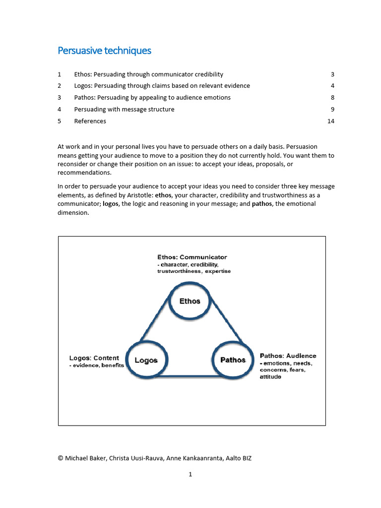 Input 2. Persuasive Techniques | PDF | Credibility | Persuasion