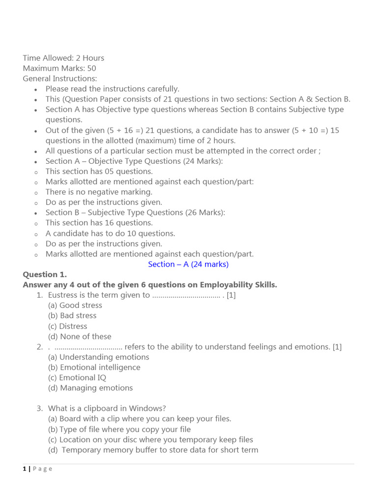 Computer Mock 1 | PDF | Computers