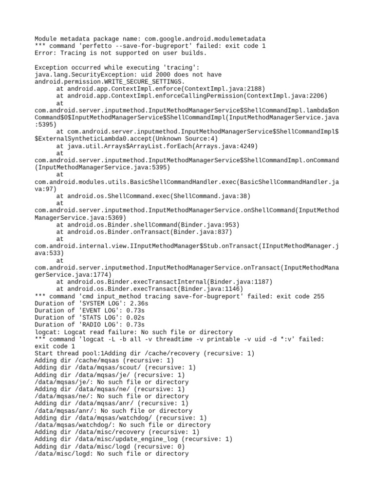 Android Debugging Errors Report | PDF