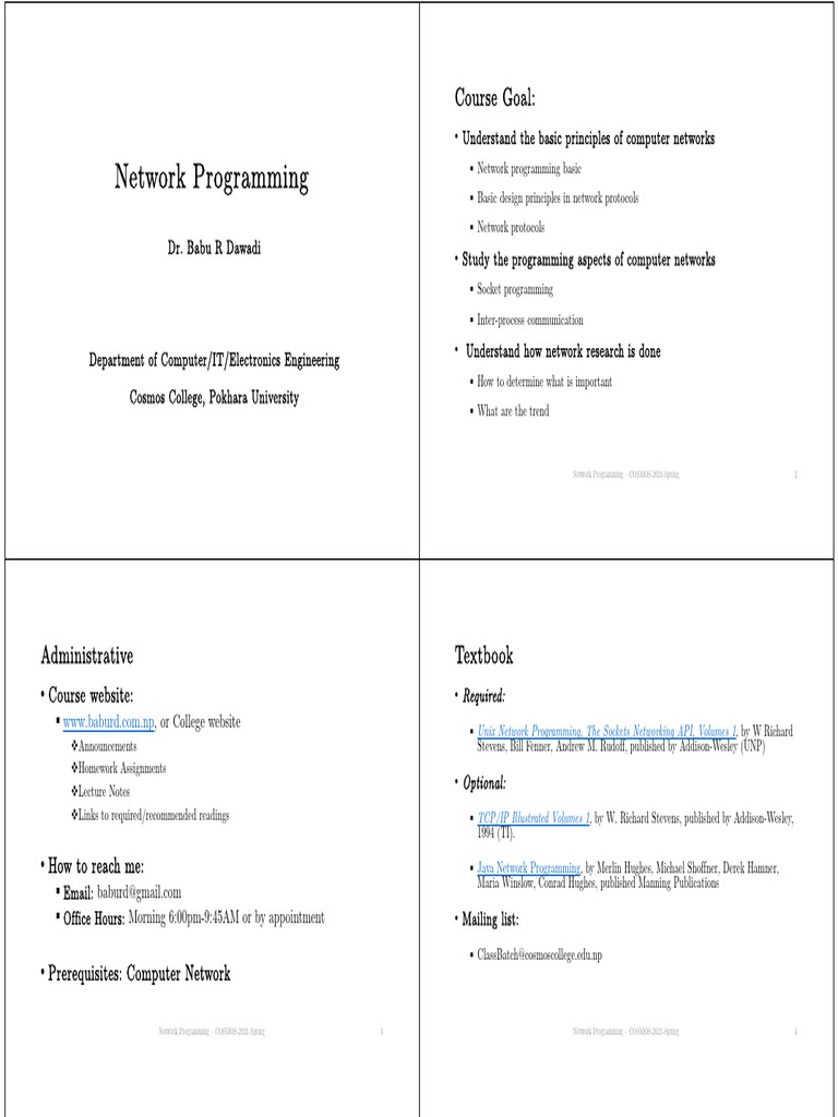 CH1 NetworkProgrammingFundamentals | Download Free PDF | Network Socket | Transmission Control ...