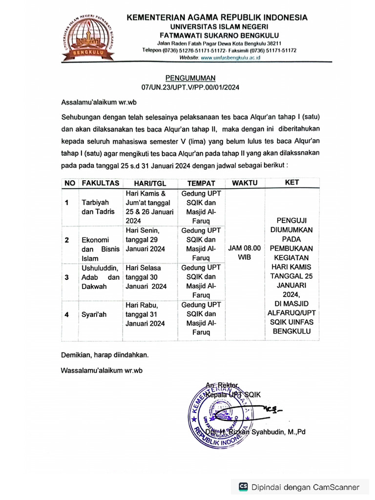 Tes Baca AlQuran Tahap 2 | PDF