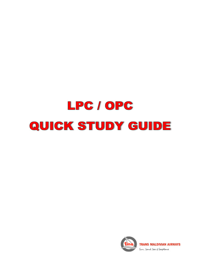 LPC Quick Guide Latest.cleaned | PDF | Takeoff | Transport