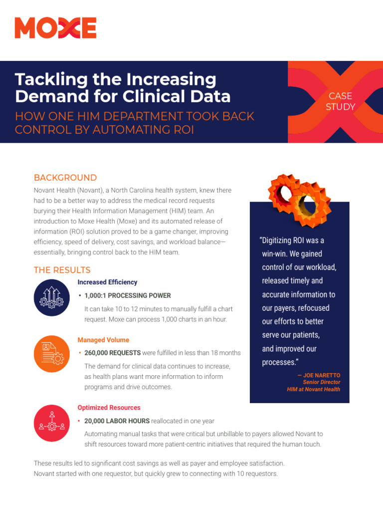 Case Study - Tackling ROI Requests With Moxe | PDF | Electronic Health ...