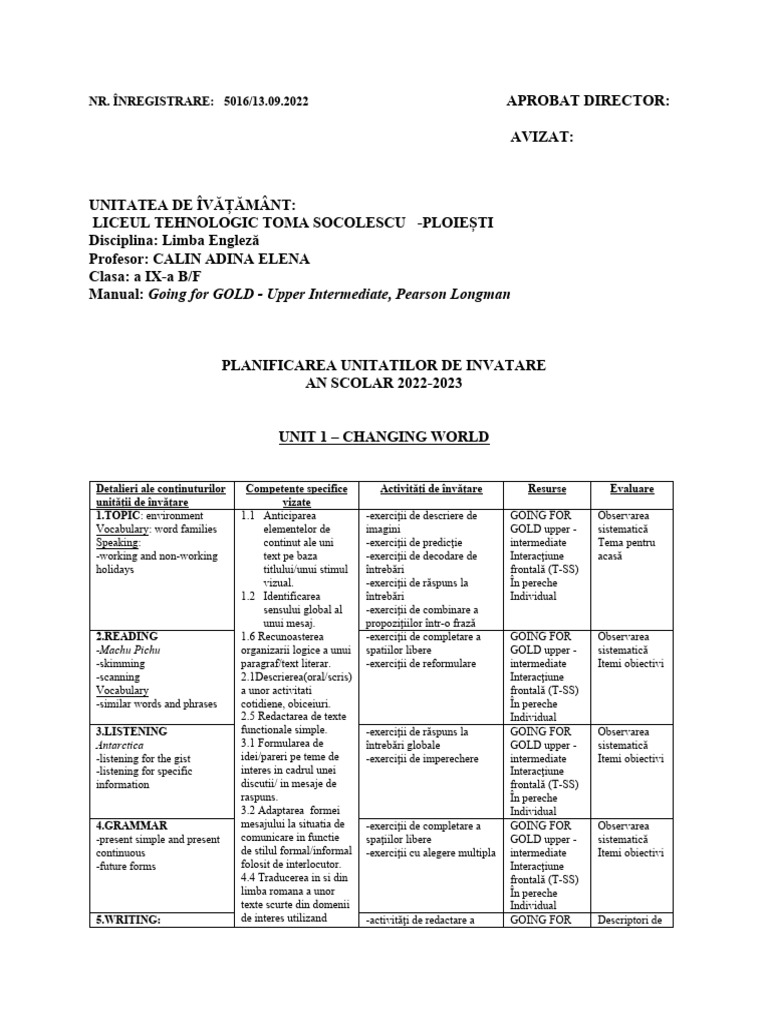 9 - UNITATI - 2022-2023 (1) - Shortcut | PDF