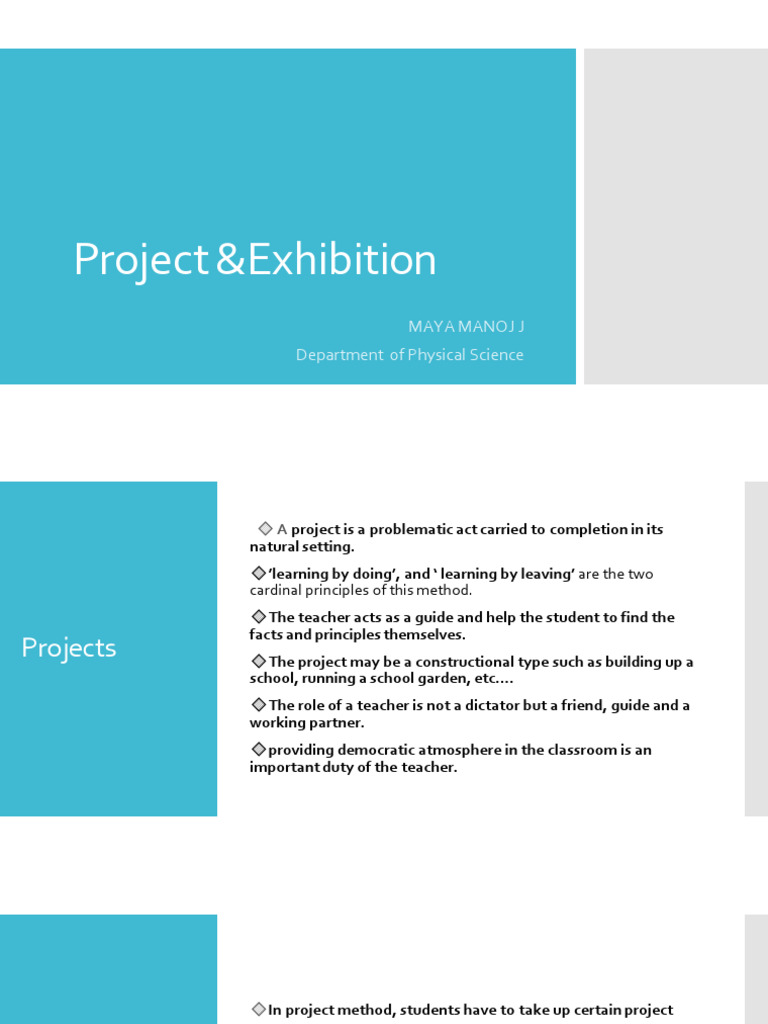 Project & Exhibition | PDF | Teachers | Methodology