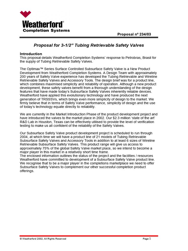 DHSV Weatherford | PDF | Valve | Mechanical Engineering