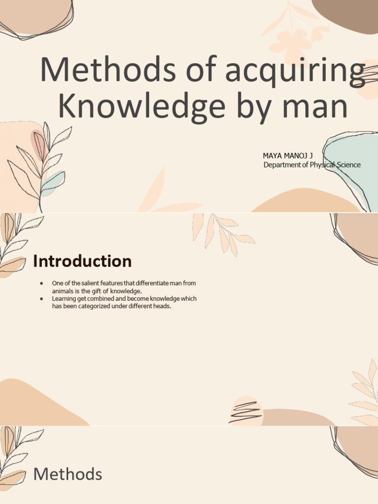 Methods of Acquiring Knowledge by Man | PDF | Knowledge | Reason