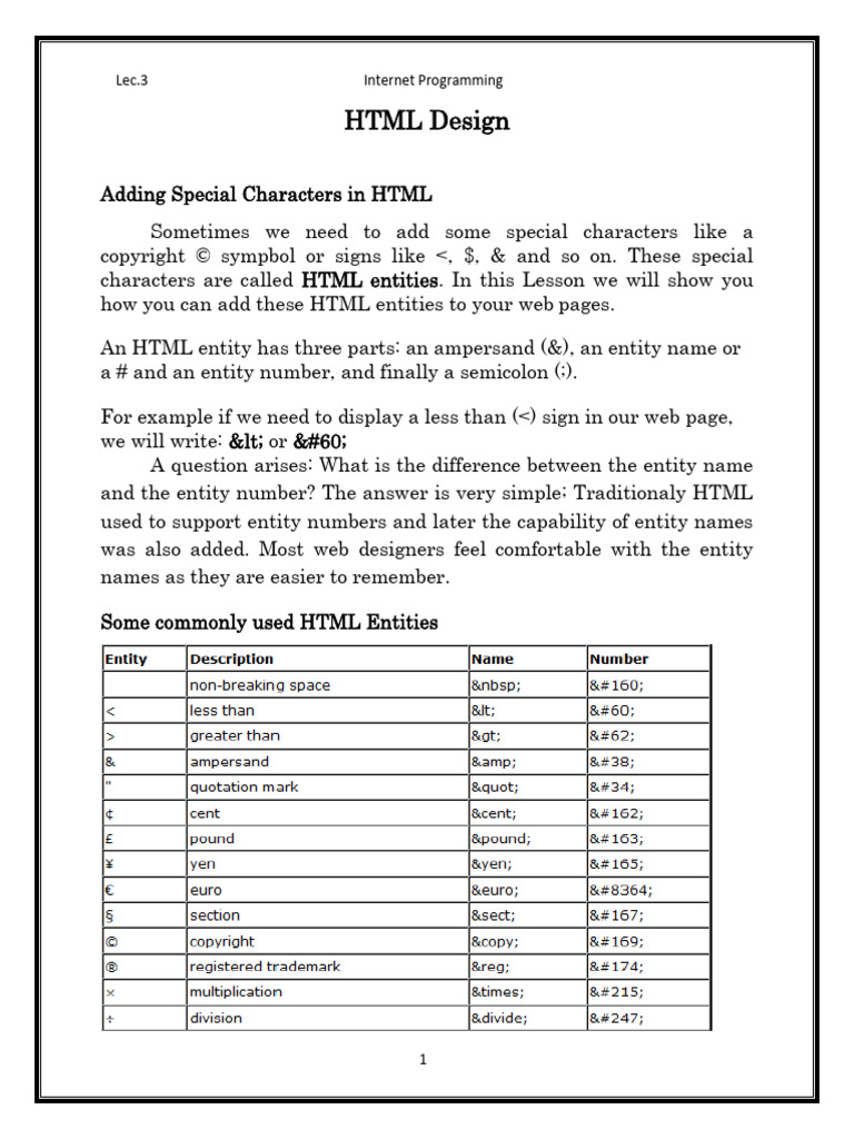 Lec 3 | Download Free PDF | Html Element | Computing