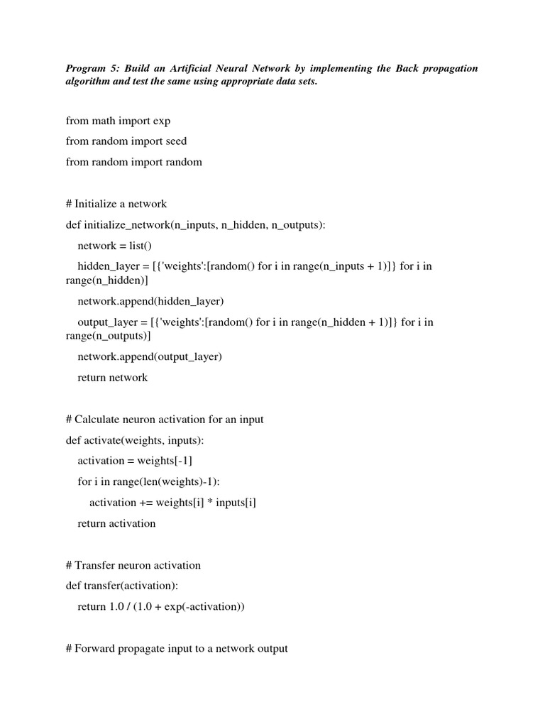 ANN Backpropagation Algorithm | PDF | Cognitive Science | Systems Science ANN Backpropagation Algorithm | PDF | Cognitive Science | Systems Science