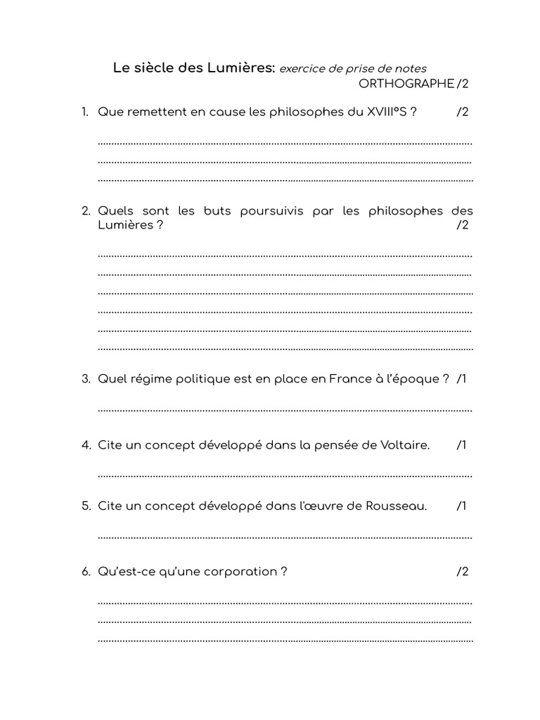 Le Siècle Des Lumières | PDF