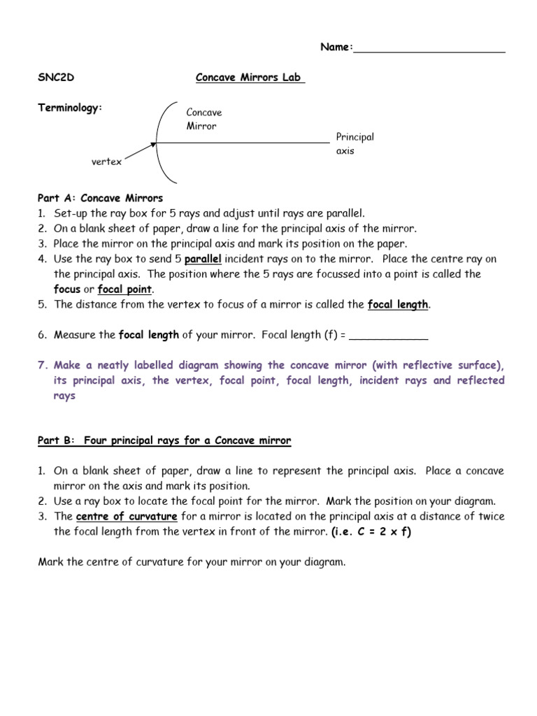 7 Lab Concave Mirrors | PDF | Mirror | Geometry