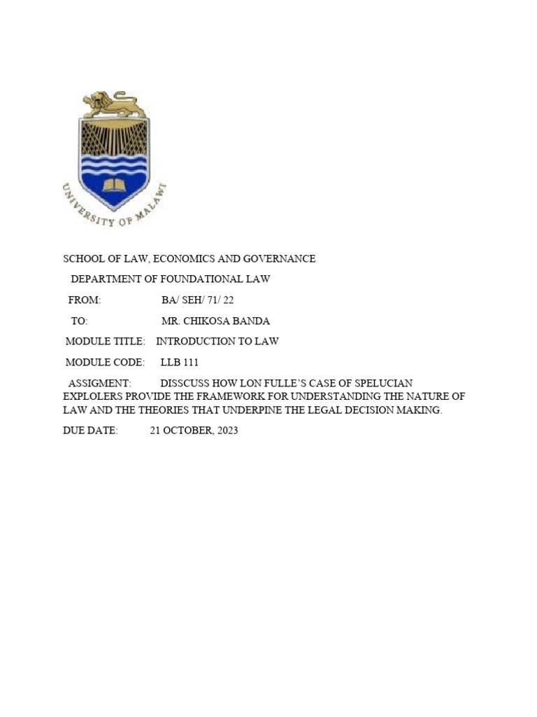 Introduction To Law Assignment 1 | PDF