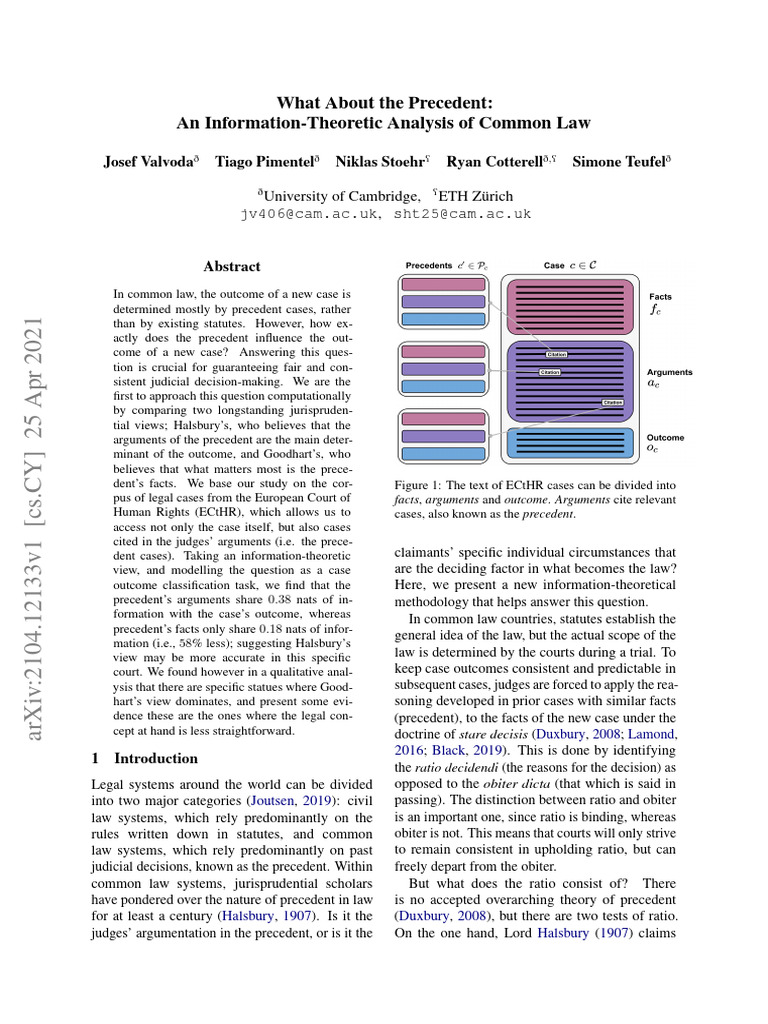 What About The Precedent: An Information-Theoretic Analysis of Common ...