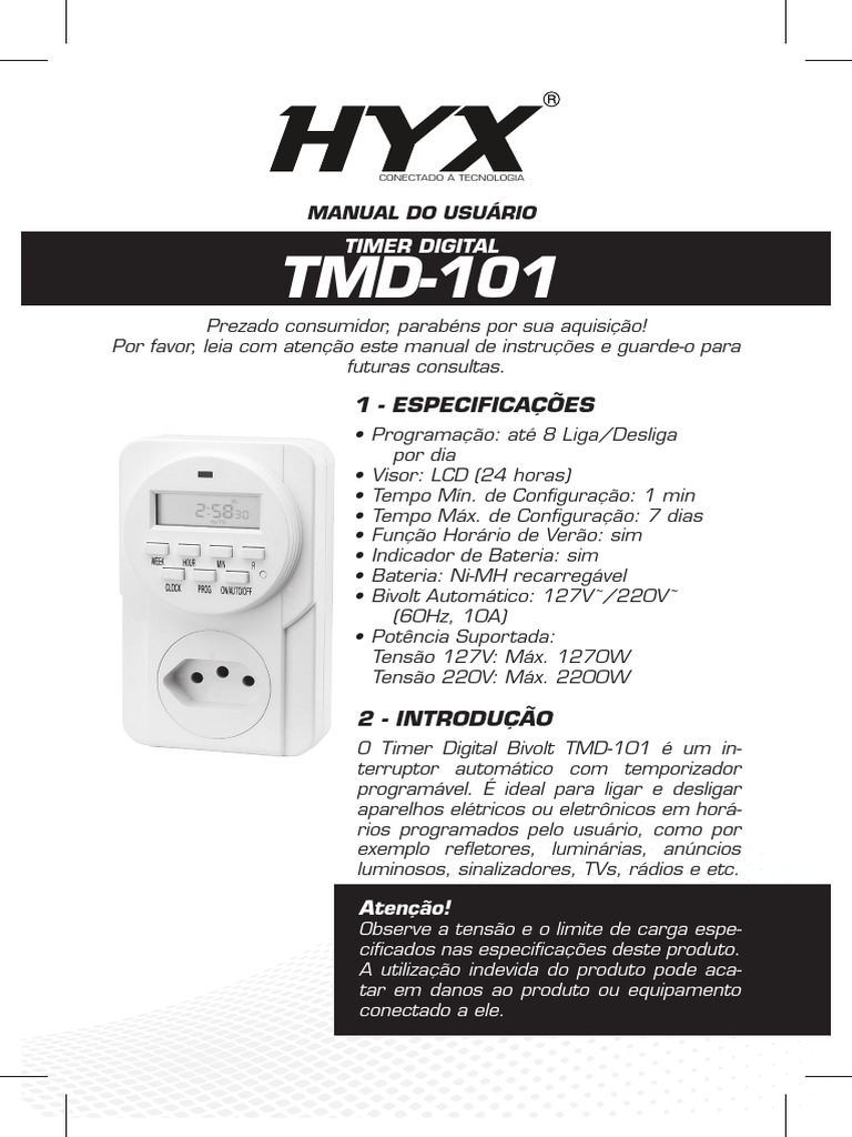 Timer Digital Tmd-101 | PDF | Cronômetro | Bens manufaturados