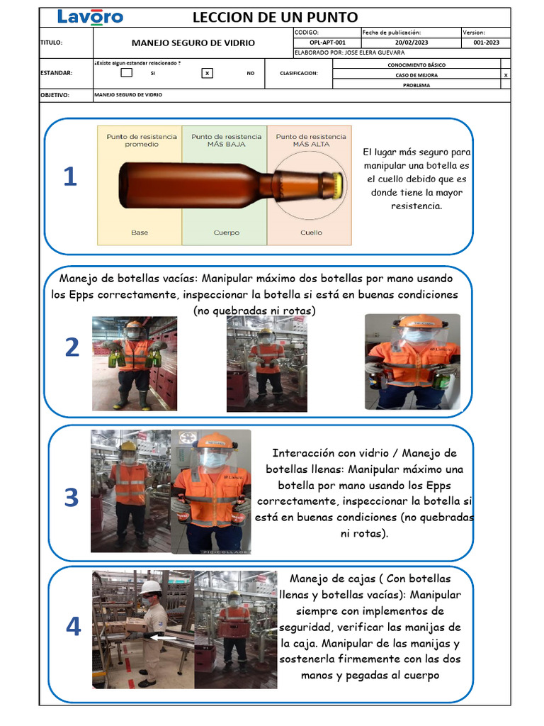 Opl - Gen - 001 - Manejo Seguro de Vidrio | Descargar gratis PDF | Botella Opl - Gen - 001 - Manejo Seguro de Vidrio | Descargar gratis PDF | Botella