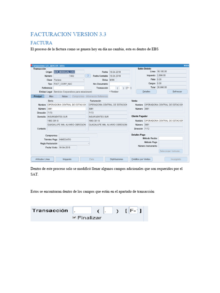 Manual de Facturacion Version 3 | PDF