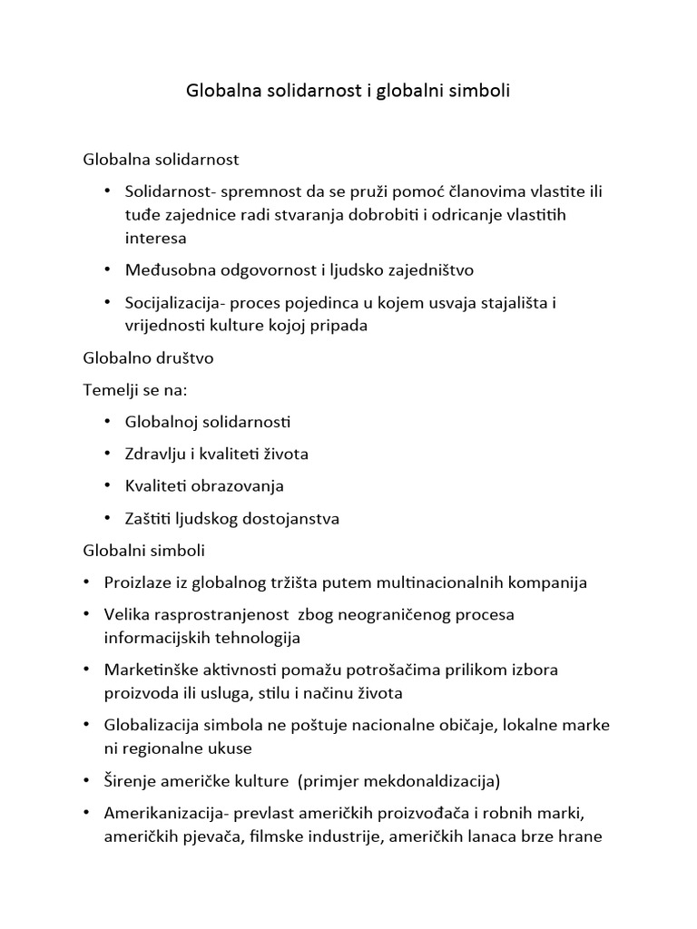 Globalna solidarnost i globalni simboli | PDF