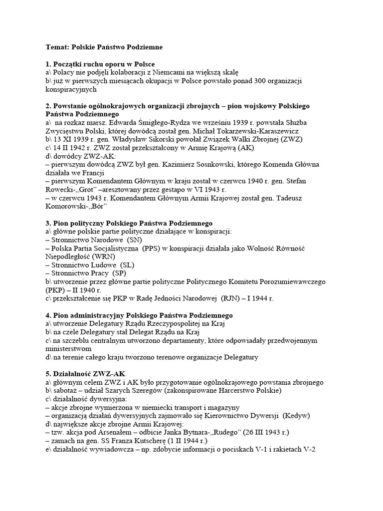 Polskie Państwo Podziemne | PDF