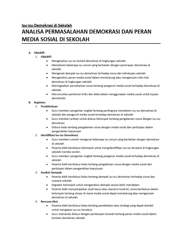 Materi P5 - Demokrasi Dan Peran Media Sosial Sekolah | PDF