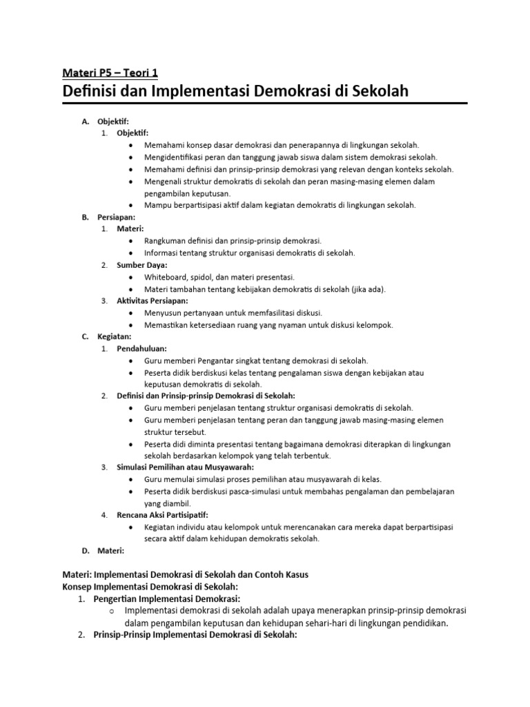 Materi P5 - Demokrasi Di Sekolah | PDF | Karier & Perkembangan