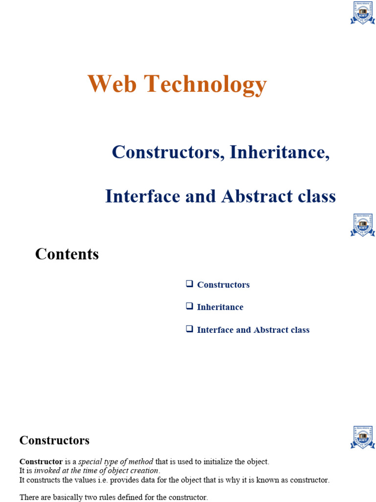 6 Const Inheri Interf Abst (Unit 1) | PDF | Inheritance (Object ...