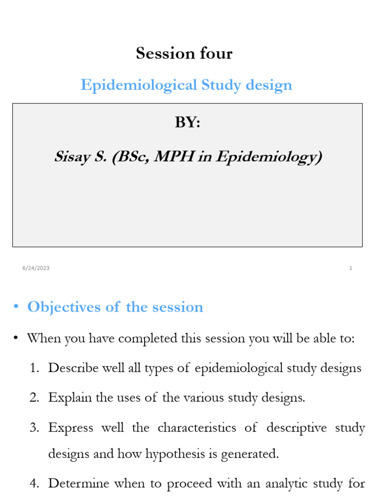 Session Four Study Designs | PDF