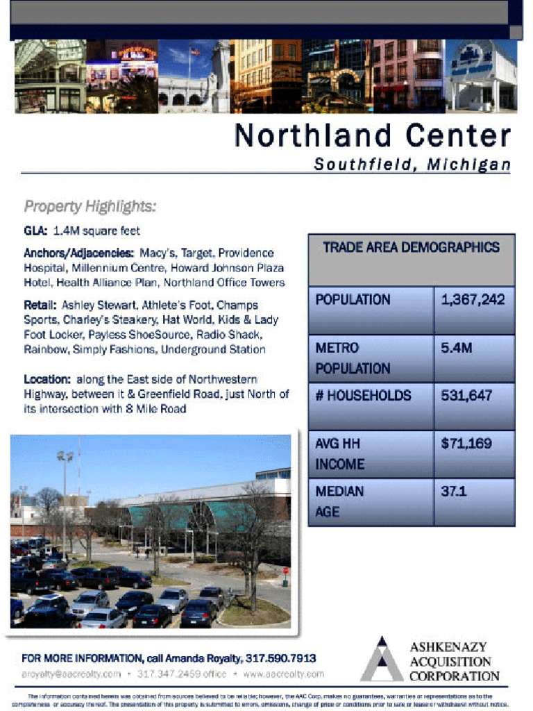 Factsheets Northland Mall Michigan Including Map | PDF