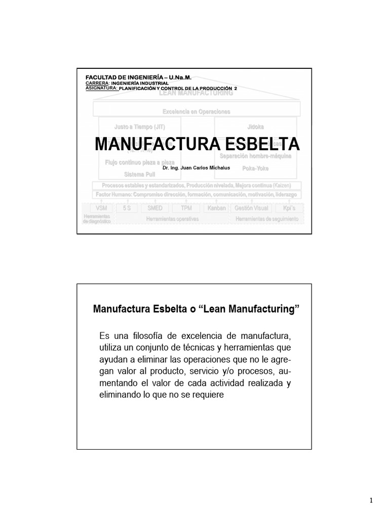 1 - PPT Manufactura Esbelta | PDF | Lean Manufacturing | Pensamiento sistémico