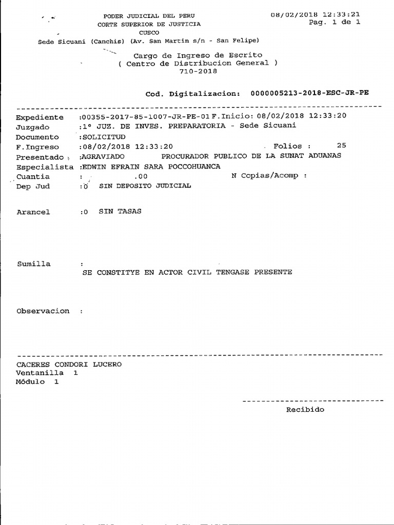 Exp. 00355-2017-44-1007-JR-PE-01 - Anexo - 00695-2021 | PDF | aduana ...