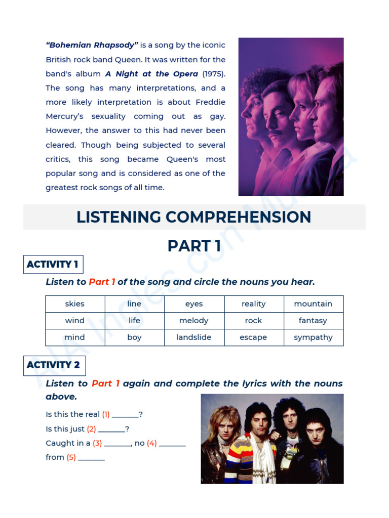 ENG - PDF - Bohemian Rhapsody | PDF | Perfect (Grammar) | English Language