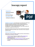 Final Upper Endoscopy Report Form | PDF | Stomach | Endoscopy