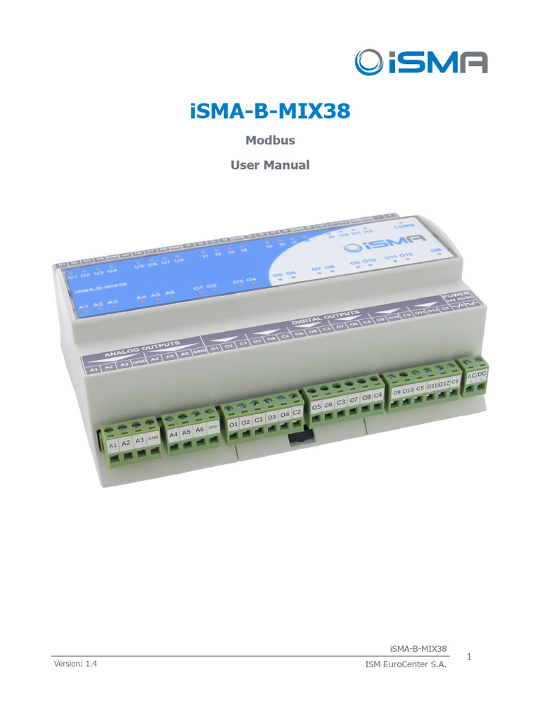 Manual ISMA-B-MIX38 Modbus en v1.4 | PDF