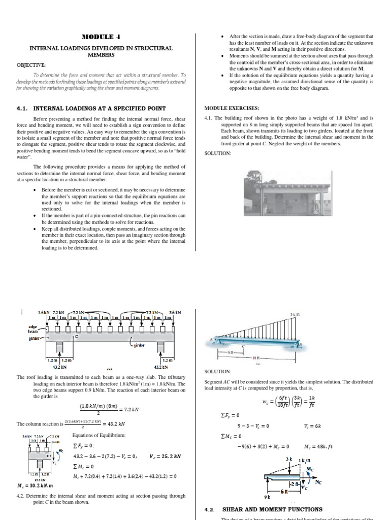 Module 4 TOS | PDF | Bending | Beam (Structure)