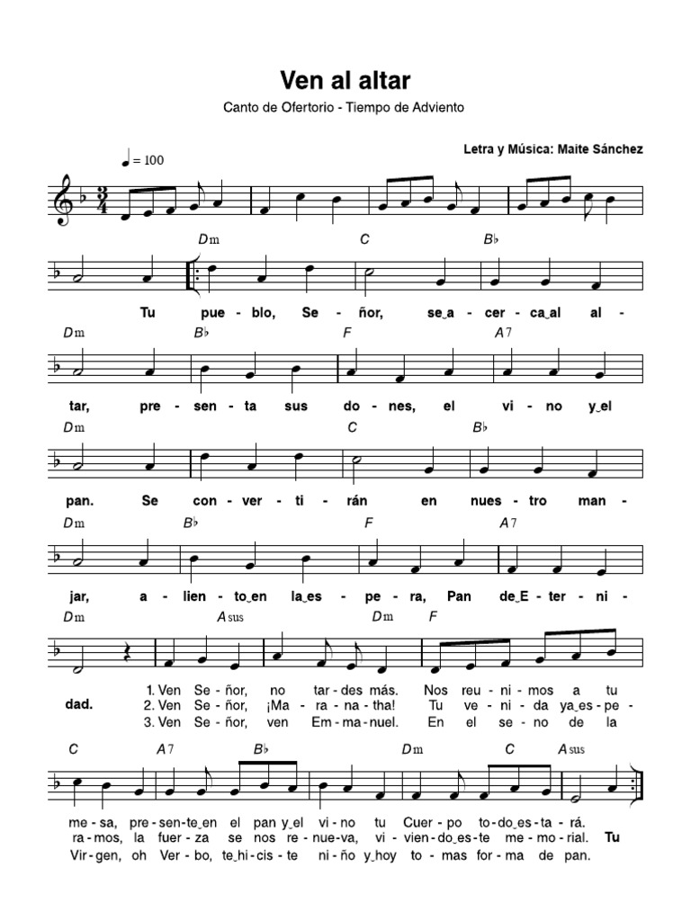 Ven Al Altar - Maite Sanchez DM | PDF