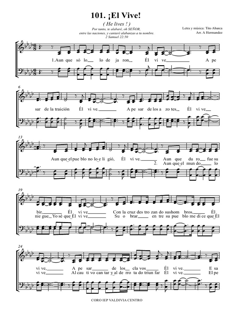 ÉL VIVE - Partitura Completa - Partitura Completa | PDF
