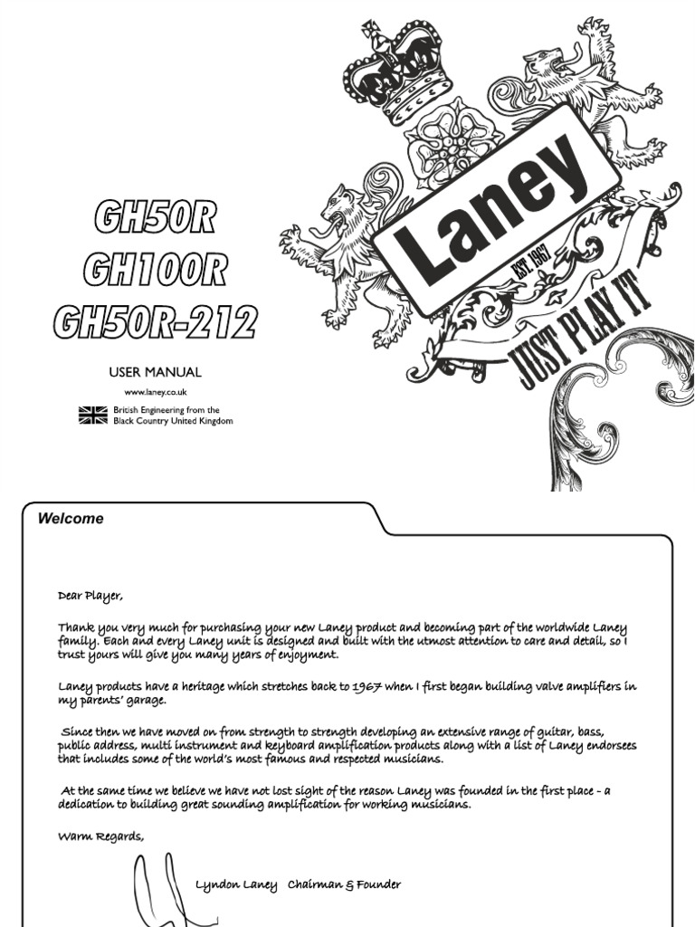 LANEY Guitar Amp Manual | PDF | Amplifier | Fuse (Electrical)