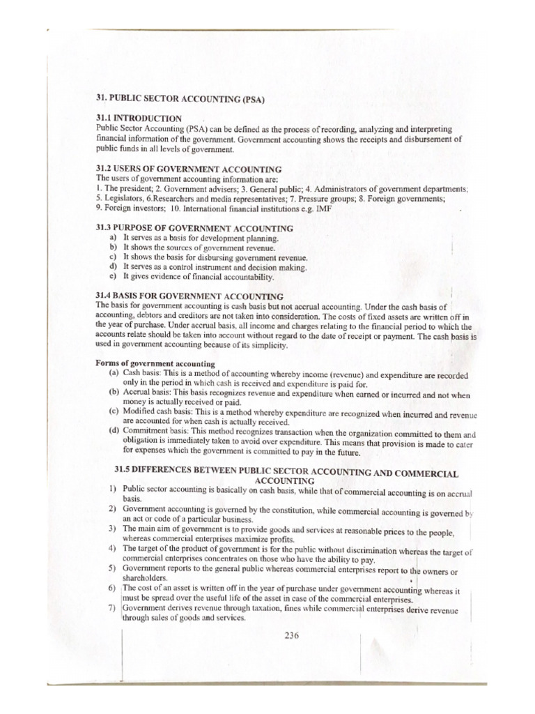 Public Sector Accounting (Psa) | PDF