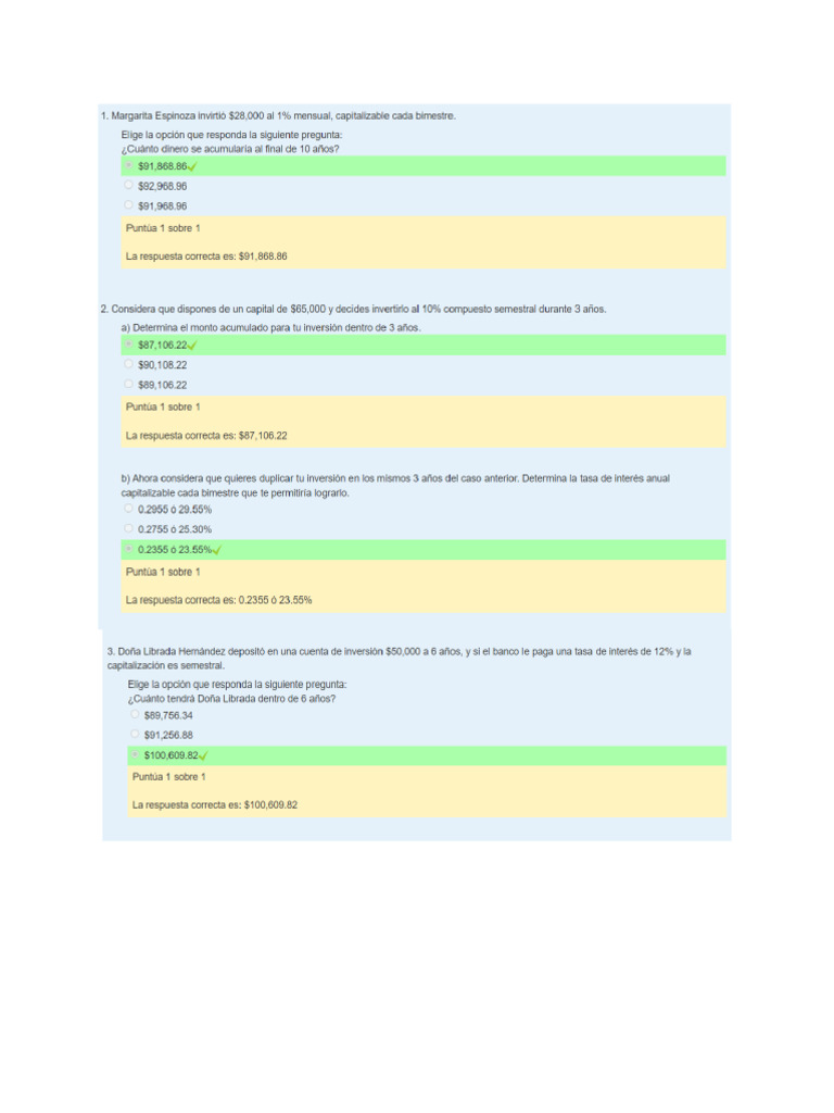 Interés Compuesto Exam Ea2 | PDF
