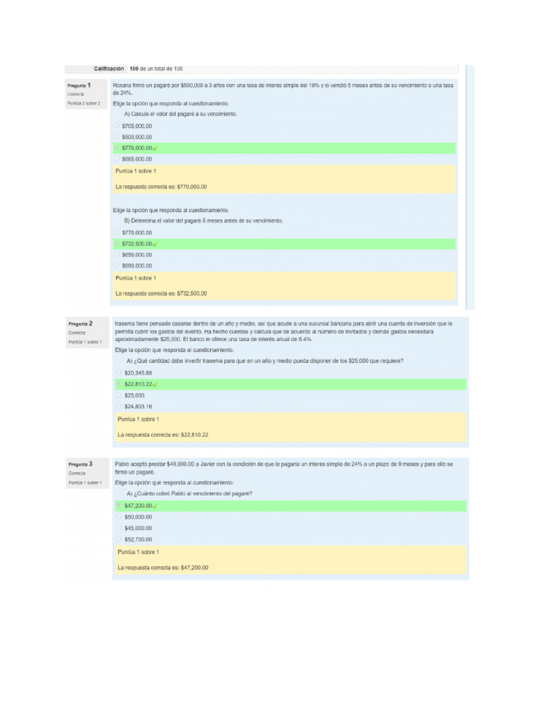 Exam Ea1 Interés Simple | PDF