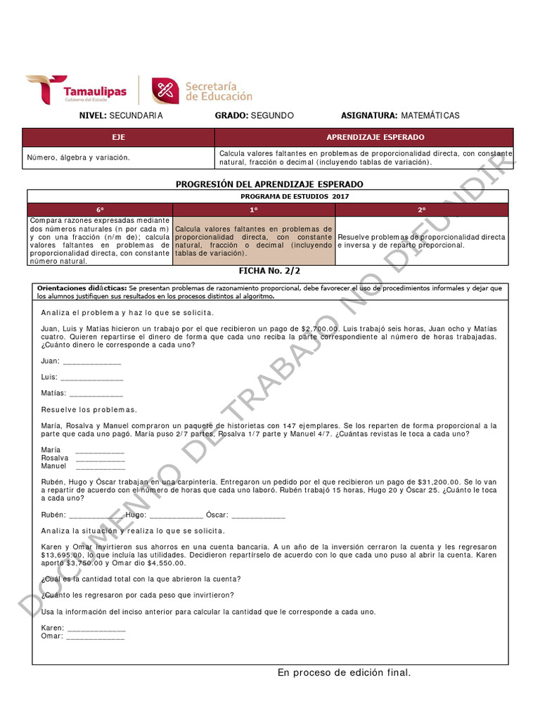 Fichas Segundo 2023 | PDF