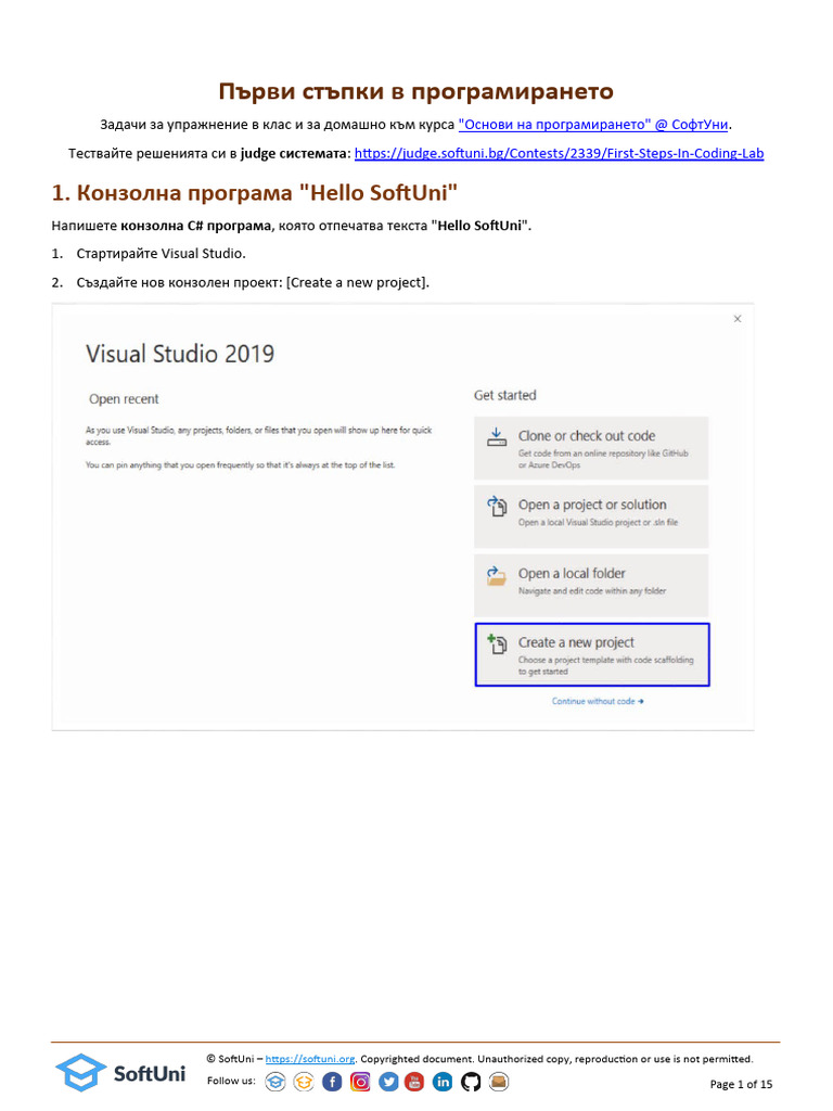 01.2 PB CSharp First Steps in Coding Lab | PDF 01.2 PB CSharp First Steps in Coding Lab | PDF
