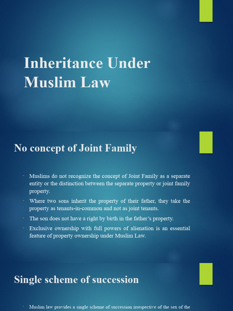 Inheritance Under Muslim Law | PDF | Inheritance | Kinship