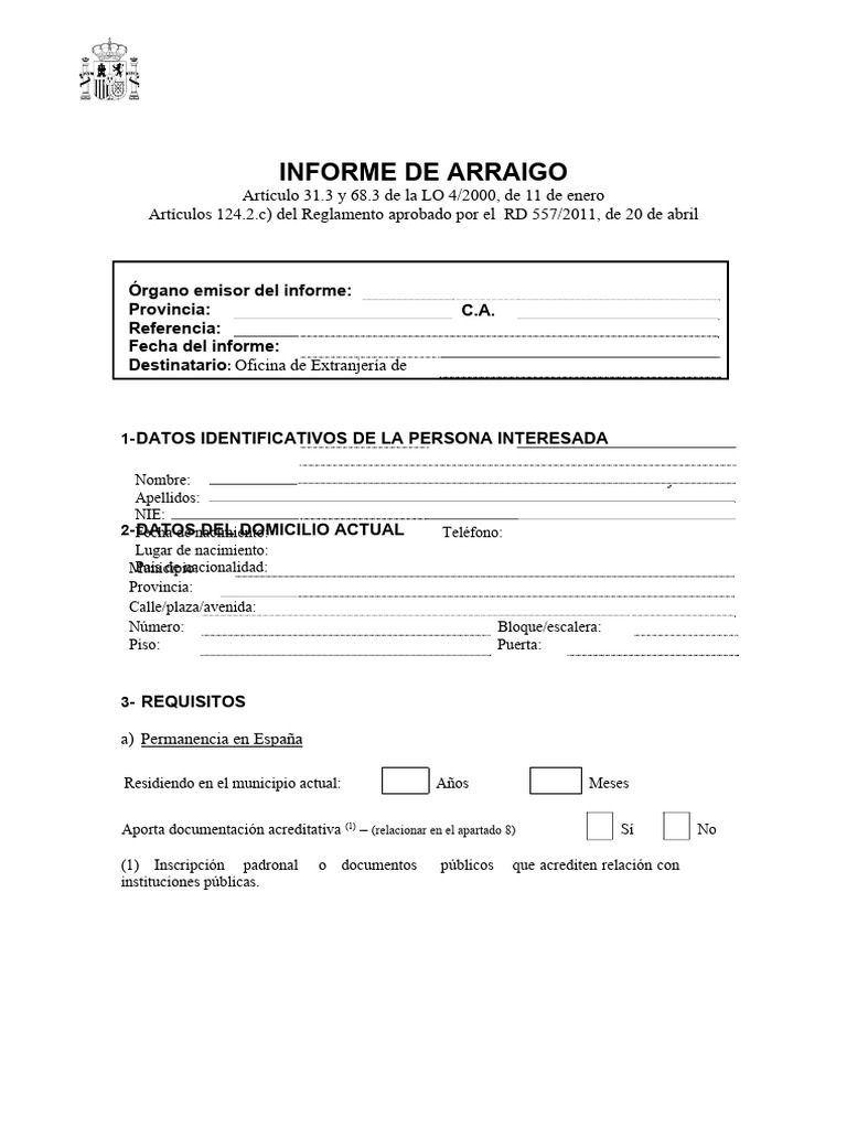 Informe de Arraigo Social | PDF